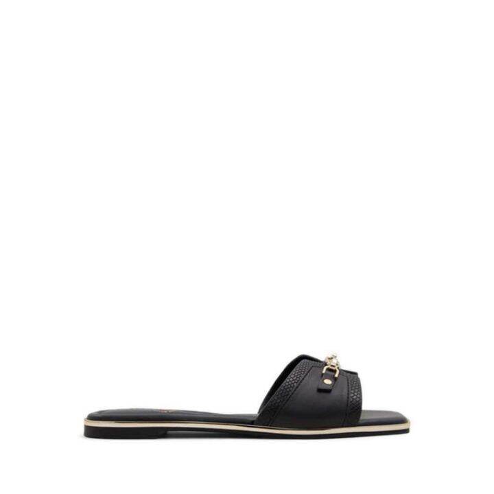 ALDO JEANNIE FLAT SANDALS - BLACK | Lazada.co.th