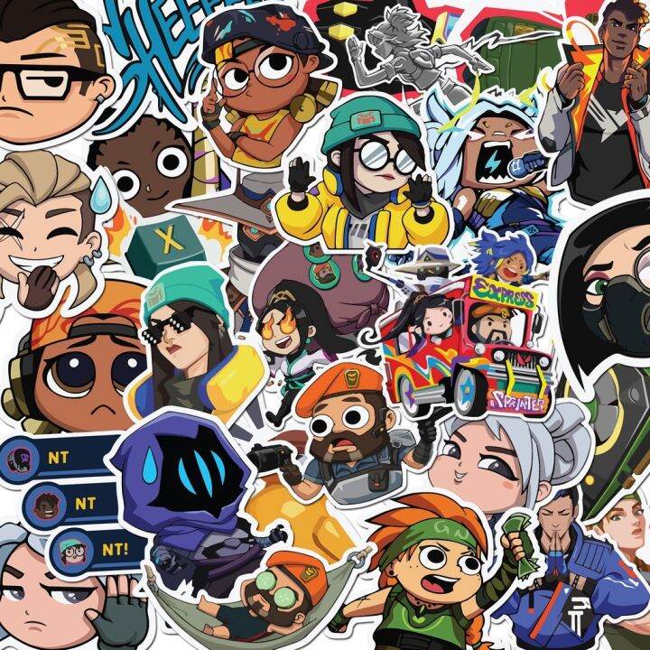 100 New Valorant Stickers SET 10 - Spray Designs Reyna Brimstone Skye ...