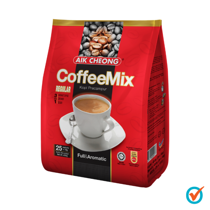 AIK CHEONG Coffee Mix 3in1 450g (18g x 25 sachets) - Regular | Lazada