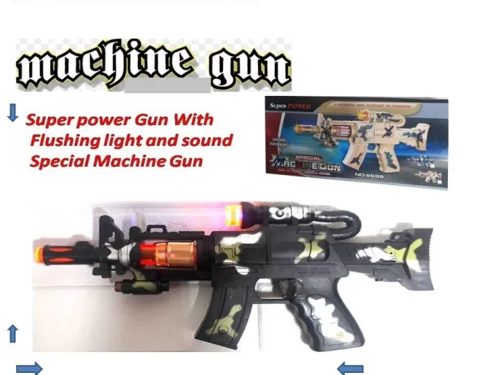 GM. Wonderful Color Army mini machine gan sound and light flashing ...