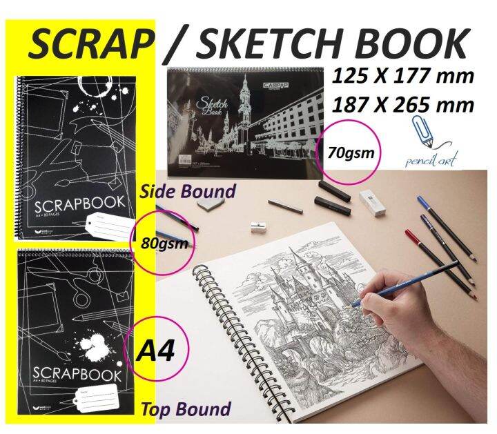 Campap / Unicorn Sketch Book Scrap Book (Buku Sketsa Buku Skrap) | Lazada