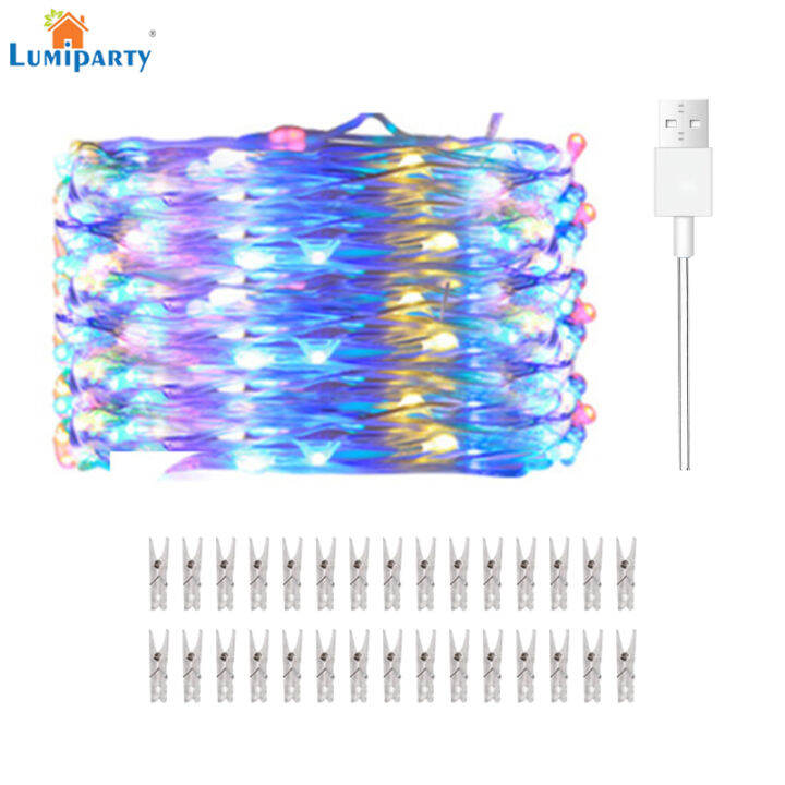 LumiParty ไฟประดับถ่ายภาพ100led 10เมตรพร้อมคลิป50ชิ้นสำหรับเป็นของขวัญสำหรับเด็กผู้หญิงวัยรุ่น ...