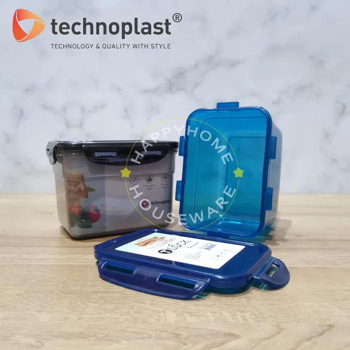 TECHNOPLAST T-Lock Food Container 1020ml | Sealware 4 Lock Pengaman | Lazada Indonesia