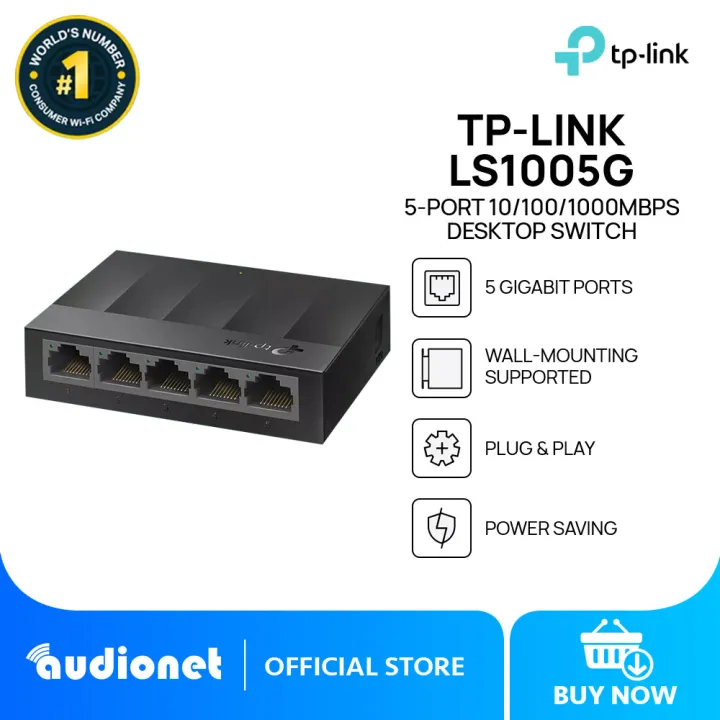 TP-Link LS1005G 5-Port 10/100/1000Mbps Desktop Switch | Network Switch Hub | 5 Port Gigabit ...