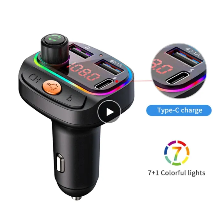 HK Car Bluetooth-compatible 5.0 Fm Transmitter Wireless Mp3 Player ...