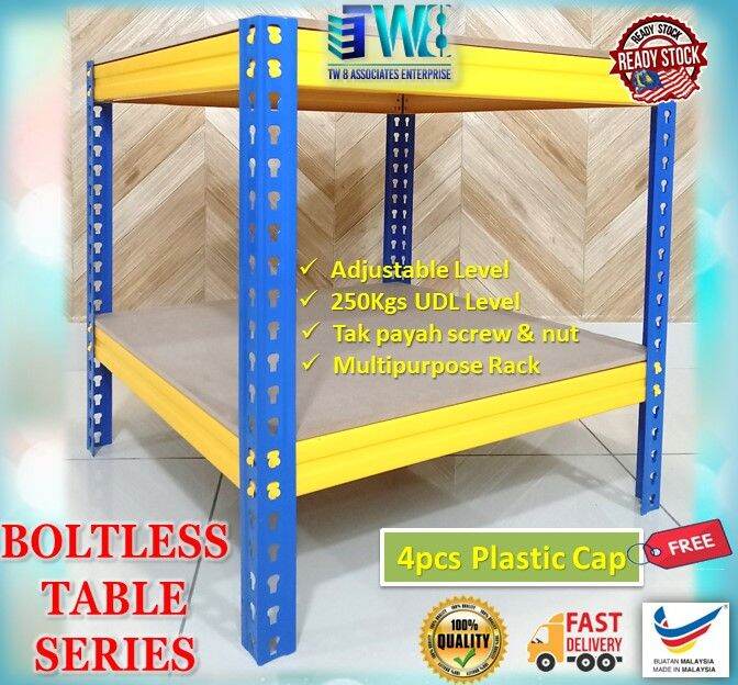 Boltless Rak Besi Store Multipurpose Rack Home Table Meja Komputer Meja ...