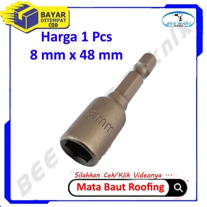 Mata Roofing Magnet 8mm Nut Hex Setter Baja Ringan Baut Baja ringan Sambungan Mata Bor Roofing ...