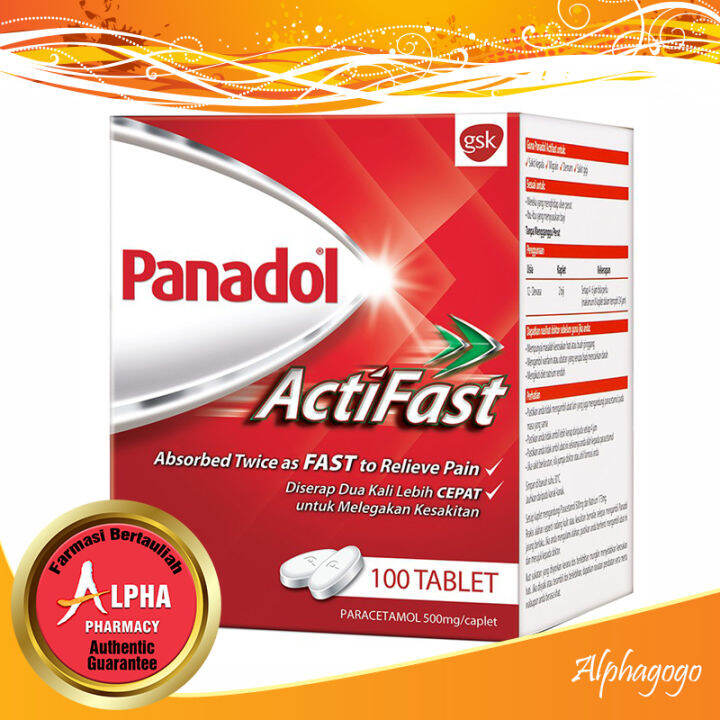Panadol Actifast (10 CAPLET / 20 CAPLET / 100 CAPLET) | Lazada