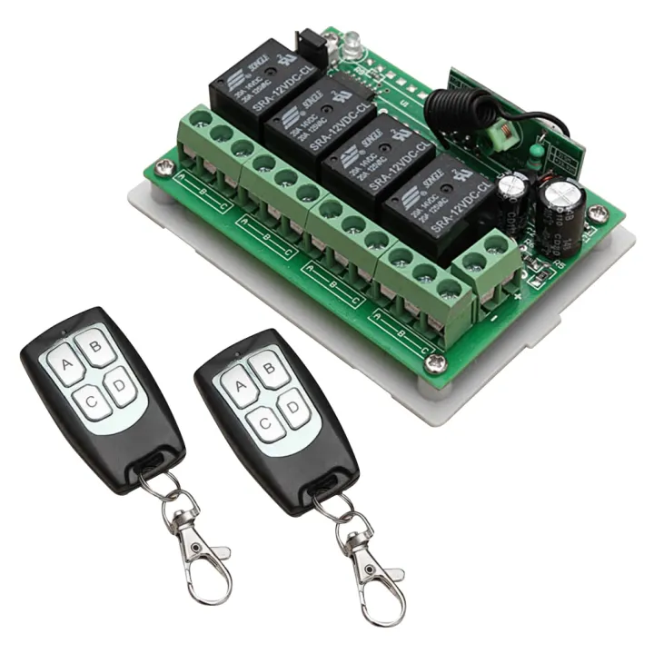 Controller DC 12V 4CH Channel 433Mhz Wireless Remote Control Switch ...