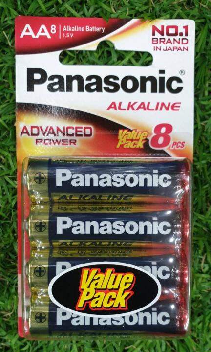 Panasonic alkaline battery ถ่านอัลคาไลน์ AA 8ก้อน รุ่นLR6T/8B | Lazada ...