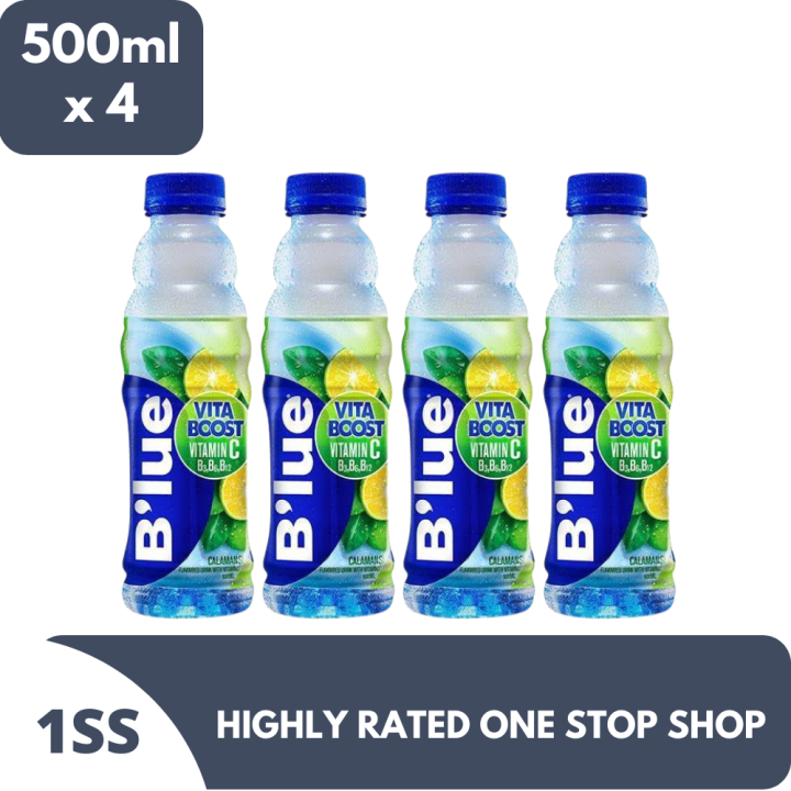B'lue Calamansi Flavoured Drink with Vitamins 500ml x 4 | Lazada PH