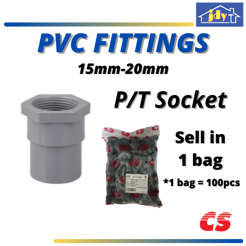 PVC Pipe Fitting Paip PVC Connector PT Socket 100pcs per Bag (Sell in 1 ...