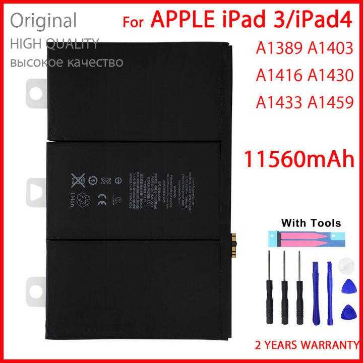 100% Genuine 11560mAh A1389 A1403 A1416 A1430 A1458 A1459 For iPad 3 4 iPad3 iPad4 3RD Tablet ...