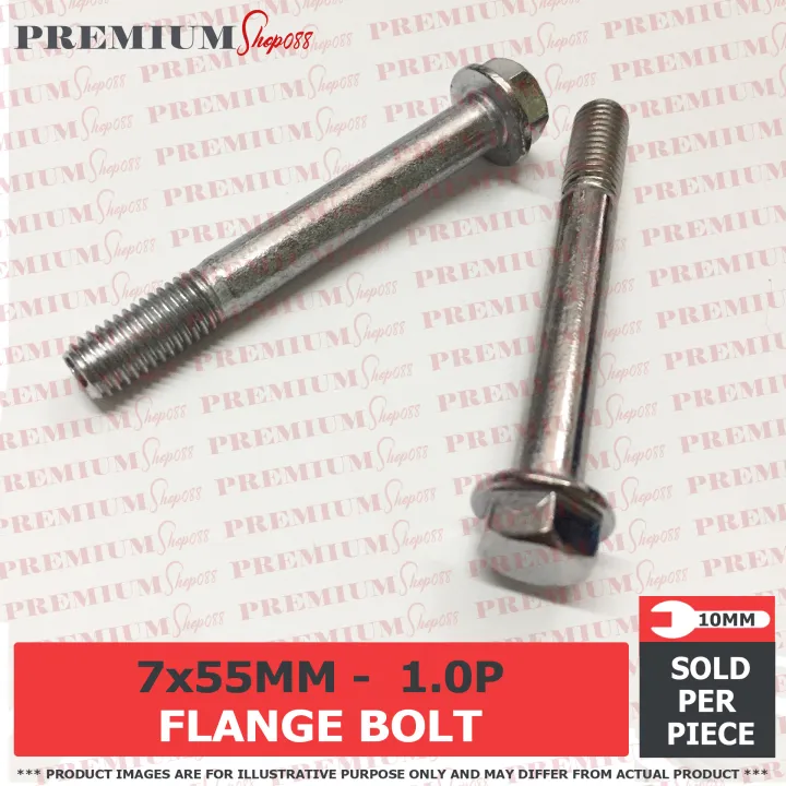 M7 7MM Flange Bolt Nut Motor Engine Motorcycle Hexagonal Bolts Nut 7x55 ...