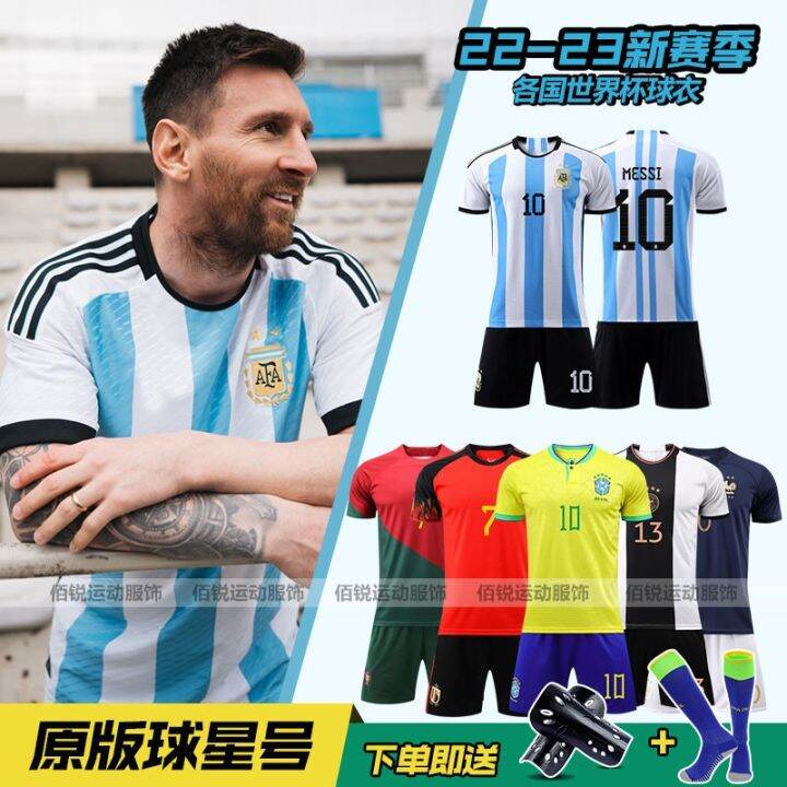 2022 Argentina jersey number 10 Lionel messi soccer uniform custom ...