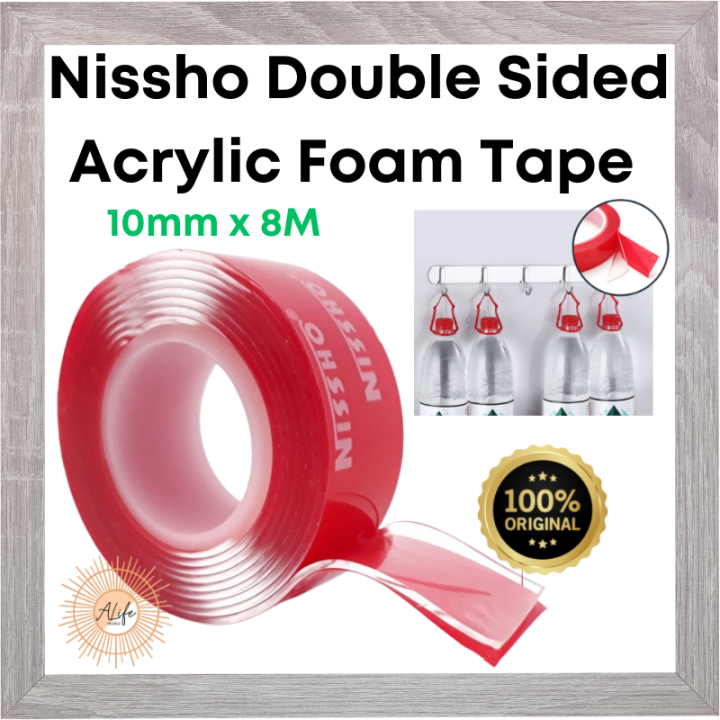 ALife World Original NISSHO Double Sided Acrylic Foam Tape Super Strong Adhesive 10mm x 8meter ...