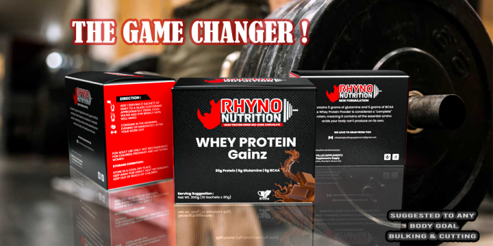 RHYNO NUTRITION WHEY PROTEIN GAINZ 10 SACHETS | Lazada PH