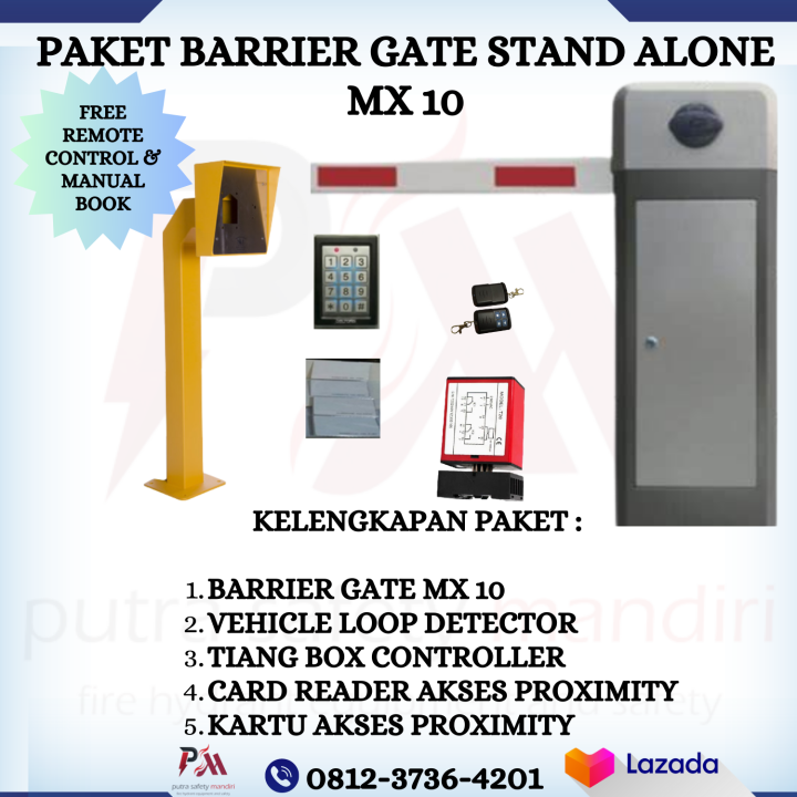 PAKET BARRIER GATE STAND SLONE TANPA AKSES MX 10 PORTAL PALANG OTOMATIS ...