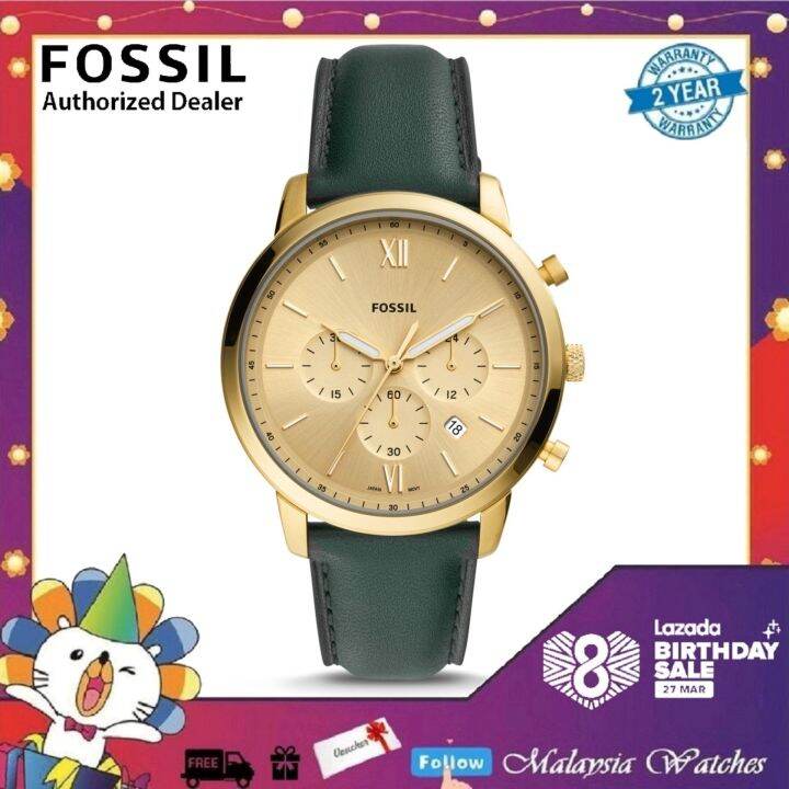 (OFFICIAL WARRANTY) Fossil Men's FS5580 Neutra Chronograph Dark Green ...