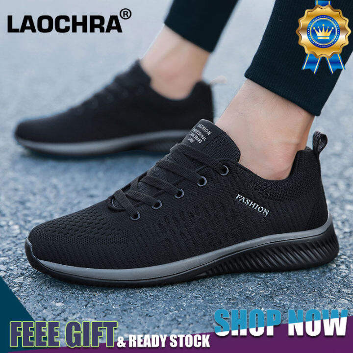 LAOCHRA รองเท้าลำลองสำหรับผู้ชายรองเท้าผ้าใบขนาดใหญ่36-48รองเท้าคู่ระบายอากาศตาข่ายแฟชั่นลูกไม้ ...