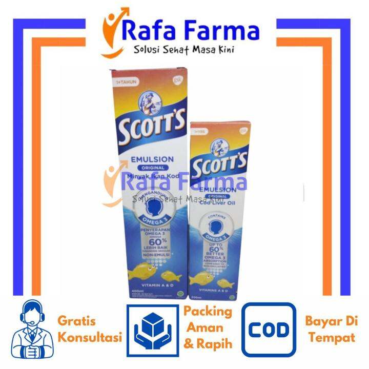 SCOTT'S EMULSION RASA ORIGINAL 400ml COD LIVER OIL / MINYAK IKAN KOD ...