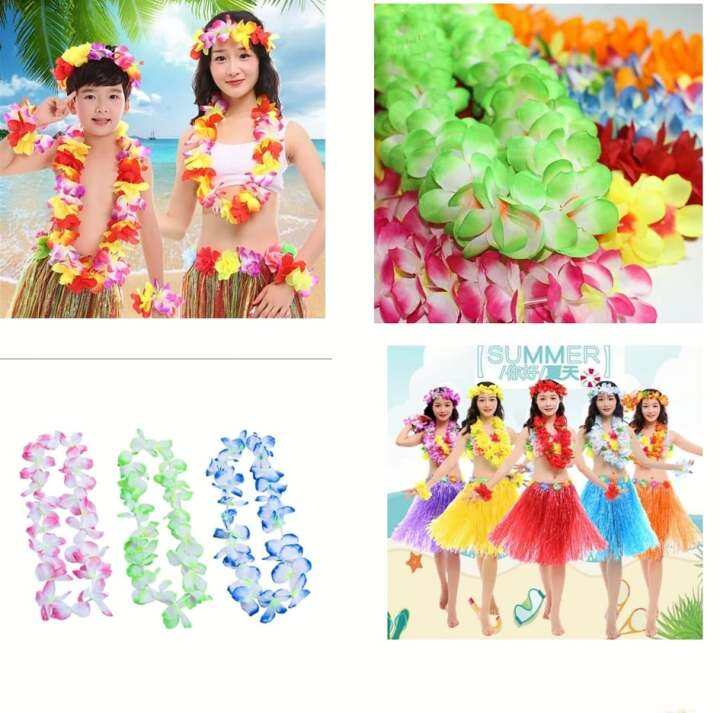 Hawaiian Garland Lace Multi Uses Hawaii Flower Necklace Summer Beach ...