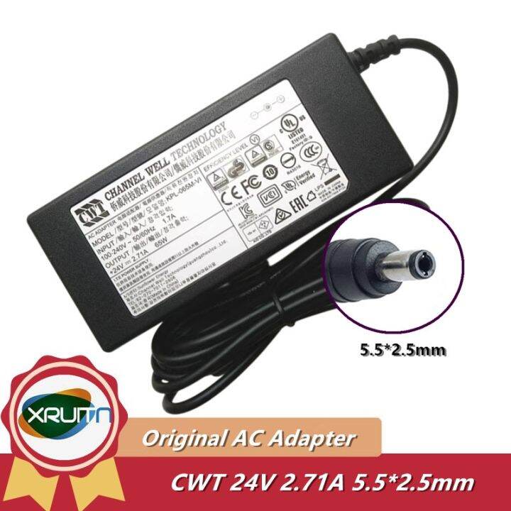 🔥 Genuine CWT KPL-065M-VI 24V 2.71A 65W AC Adapter Charger KPL-065M-VL ...