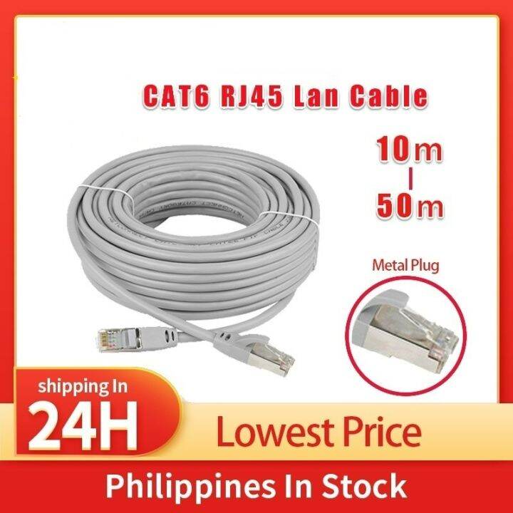 10M 15M 20M 30M 40M 50M FTP Cat6 RJ45 LAN Cable Ethernet Cable Outdoor Available | Lazada PH