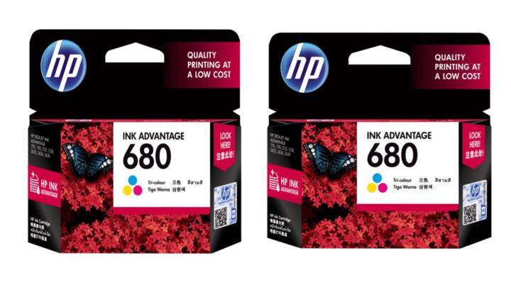 HP 680 F6V26AA Original Ink Advantage Cartridge (Tri-color) Set of 2 ...