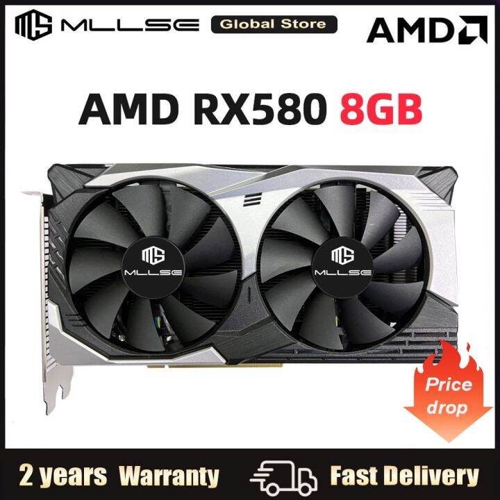 MLLSE AMD RX 580 GDDR5การ์ดจอเกม2048SP 8GB 256Bit PCI Express 3.0 × 16 ...