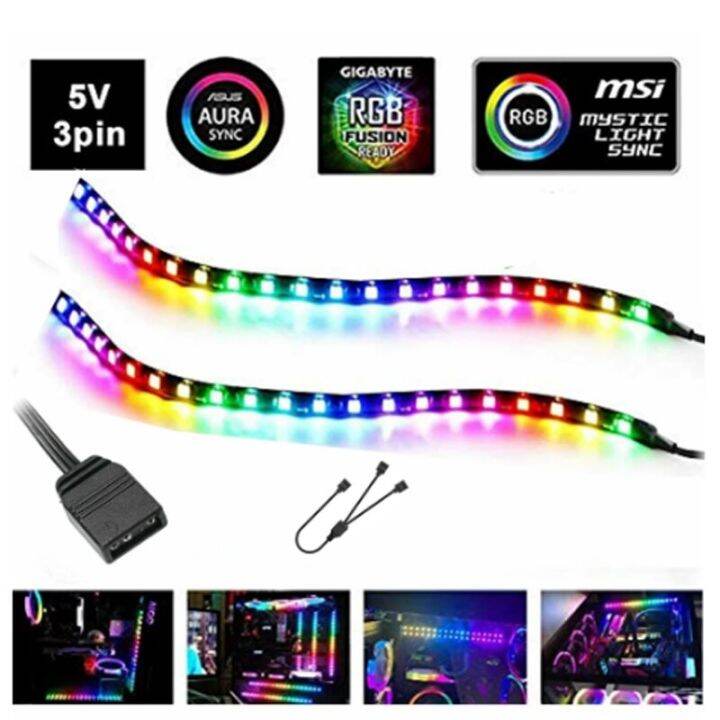 Rainbow ARGB WS2812B Addressable Digital Led Strip Light 3Pin 5V for PC ...