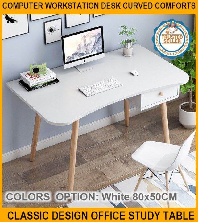 Computer Workstation Desk Curved Comforts Classic Design Office Study ...