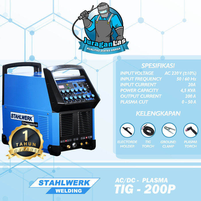 STAHLWERK TIG - 200P PLASMA MESIN LAS TIG + MMA + PLASMA AC/DC | Lazada Indonesia