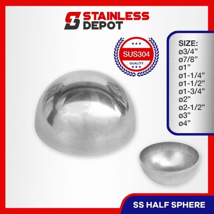 ready stock 1PC Stainless Half Sphere Round Tube End Cap Stainless ...