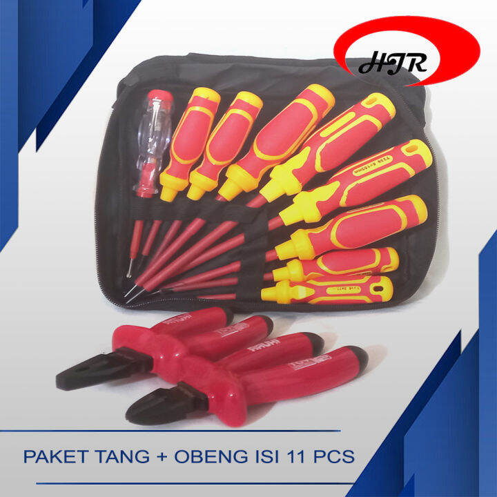 TANG KOMBINASI OBENG LISTRIK PLUS MINUS TESPEN SET | Lazada Indonesia