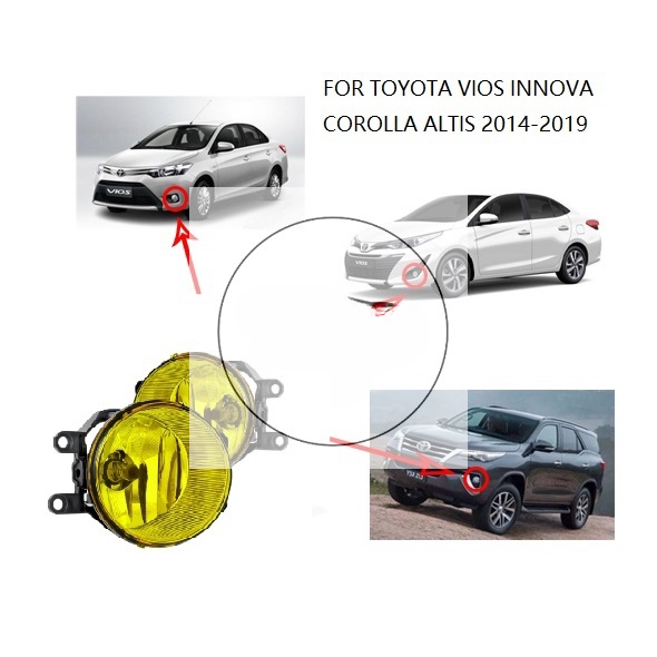 Xuming YELLOW Front Fog Lamp Light / Bumper Lanp Light for TOYOTA VIOS ...