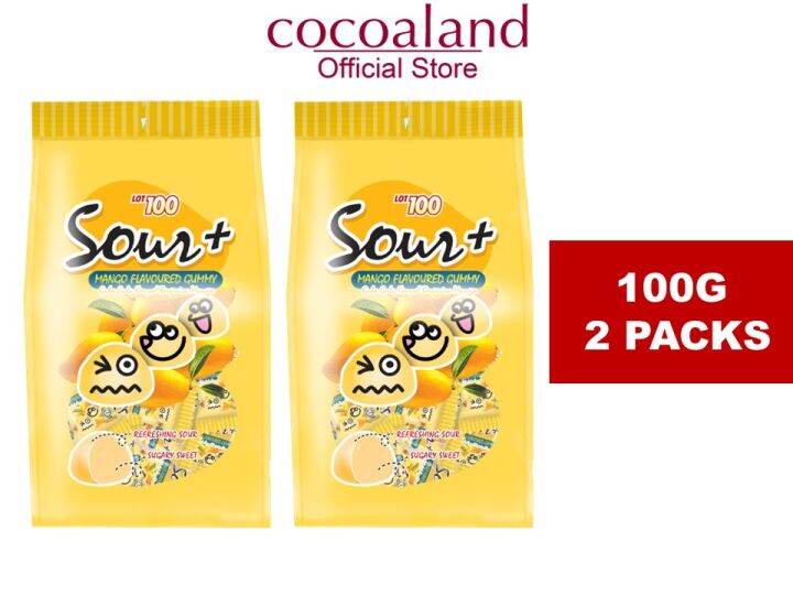 Lot 100 Sour + Gummy Mango 100g x 2 packs | Lazada