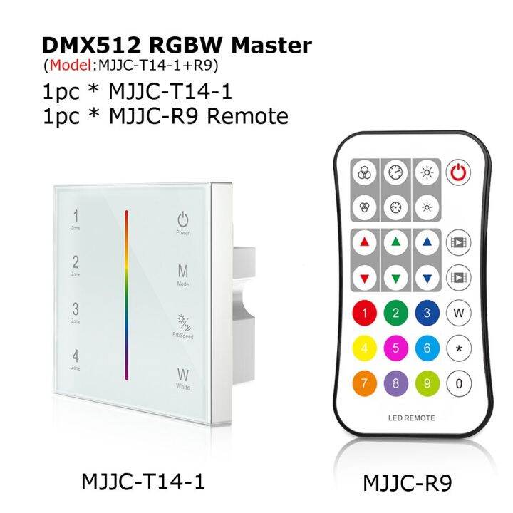 DMX Controller 512 RGBW 4CH Zone 2.4G RF Remote Control AC 220V 230V ...