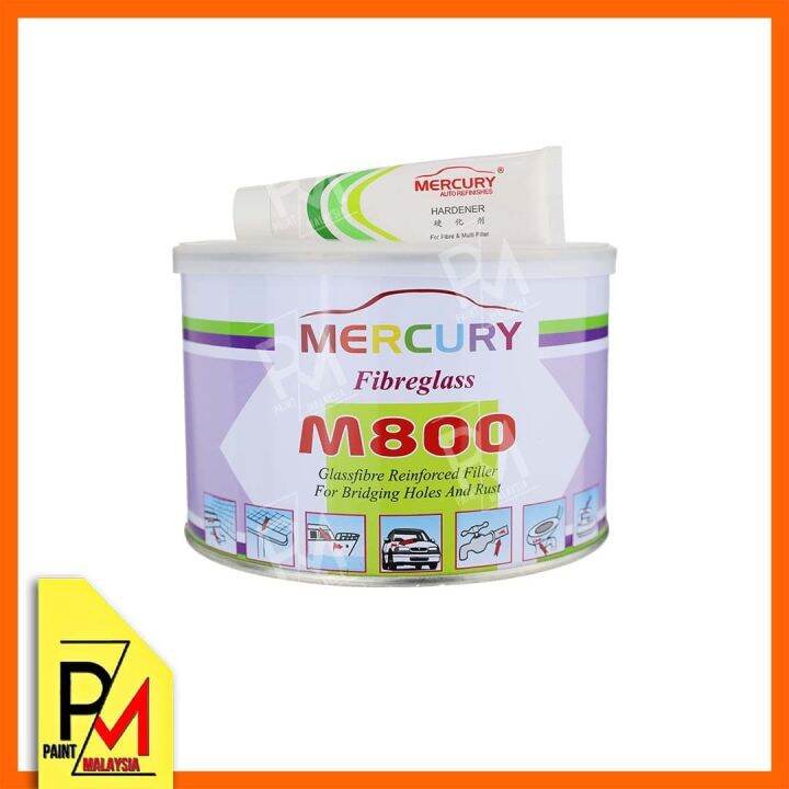 MERCURY M800 Fibreglass With Hardener Soft & Rough 1.25KG & 280G Fibre ...