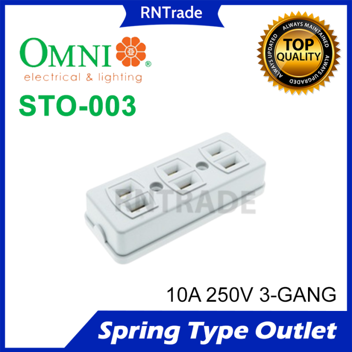 Omni Spring Type Outlet 3 Gang 10A 250V STO-003 | Lazada PH