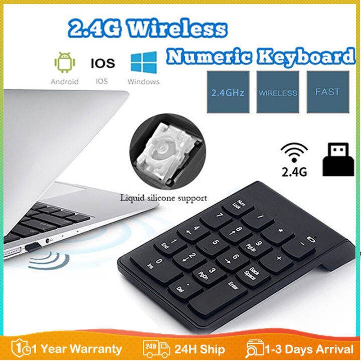 ONLY Numeric Keyboard Mini Digital 2.4G Wireless 18-Key Number Keypad ...