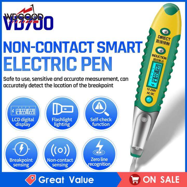 WDGOOD alat Tester sirkuit Tester tegangan 12 v-250 V Tester listrik ...