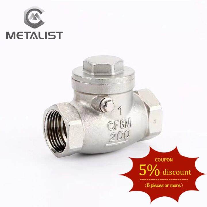 METALIST BSPT 1/2" DN15 Threaded Swing Check Valve 200Psi Stainless ...