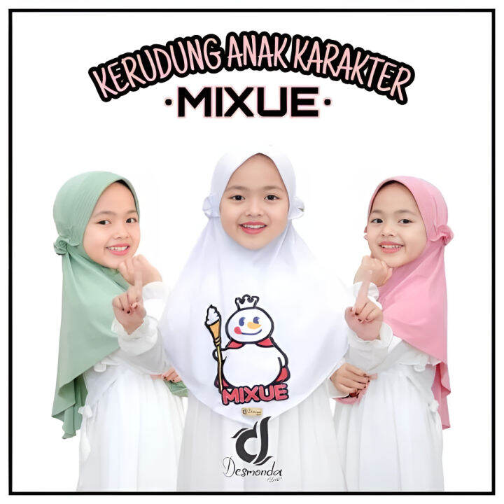 JILBAB/KERUDUNG ANAK KARAKTER MIXUE (3 - 6 TAHUN) | Lazada Indonesia