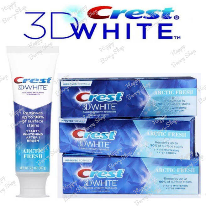 ยาสีฟันฟันขาว 😁 Crest 3D White Arctic Fresh 🇺🇸 สูตรใหม่ขจัดคราบถึง90% นำเข้าจากอเมริกา Lotใหม่ ...