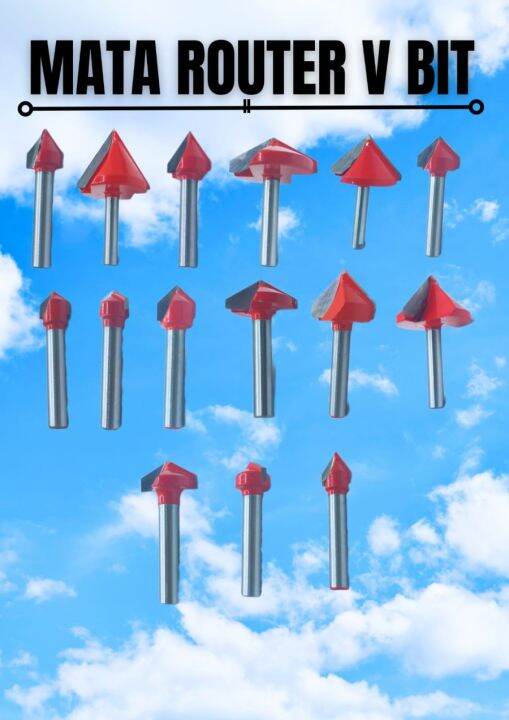 Mata router V bit 3D carbide untuk kayu shank 6mm V groove | Lazada ...