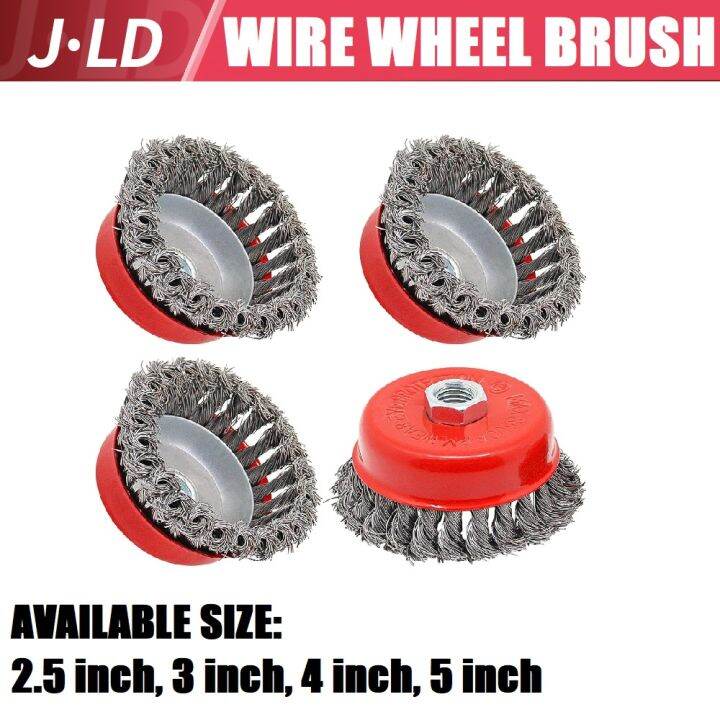 Wire Wheel Brush Cup Brush, Twisted Knotted Cup Brush for Grinders, 2 ...