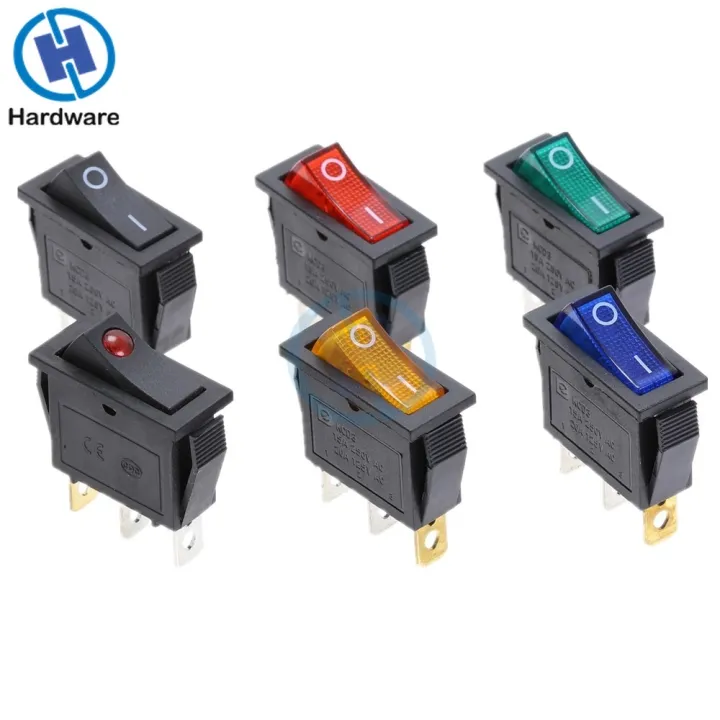【A HOT】 Kcd3 220v On/off Spst Rocker Switch Single Pole Single Throw 2 ...