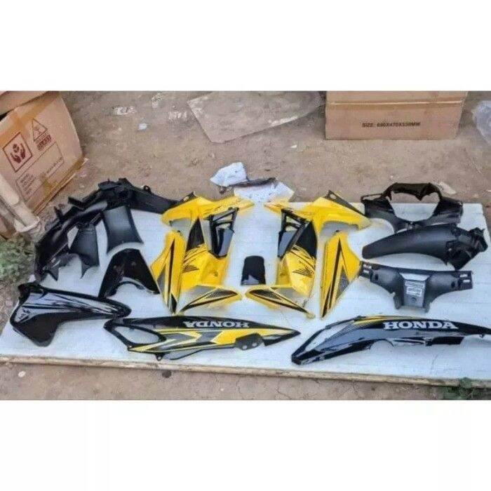 cover body fullset kasar halus honda Supra x 125 Betman kuning hitam ...