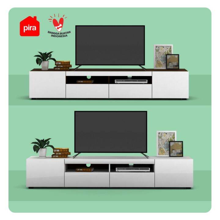 𝗛𝗮𝗽𝗽𝘆 𝗜𝗱𝗲𝗮 - Meja TV LED Minimalis Panjang 2,1 Meter / Rak TV Modern ...